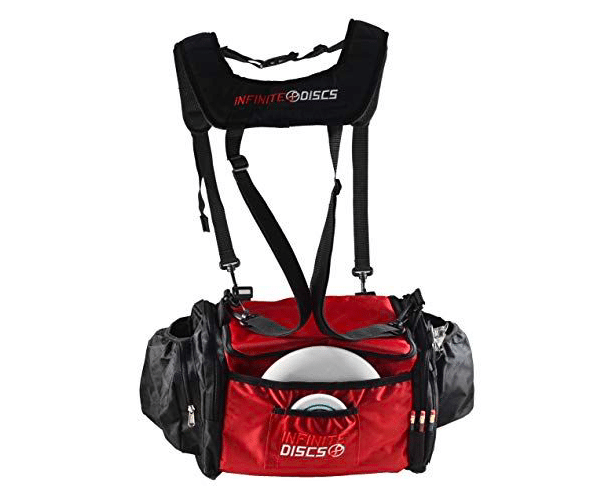 Infinite Discs Large Disc Golf Bag With Backpack Straps (Red)
